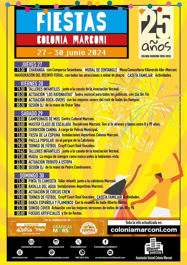 Fiestas Colonia Marconi 2024 - Periódico Distrito Villaverde